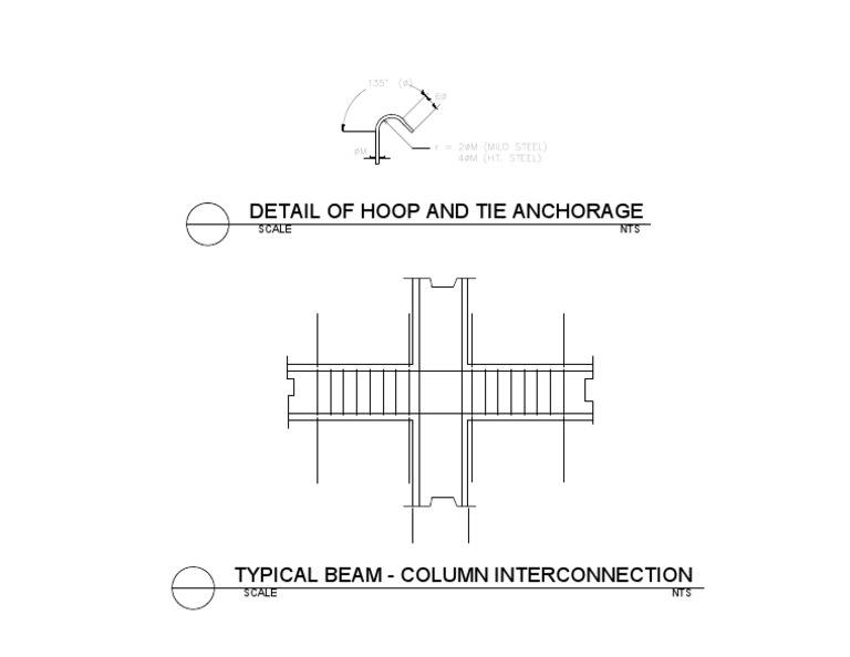 Detail of Hoop and Tie Anchorage: NTS Scale | PDF