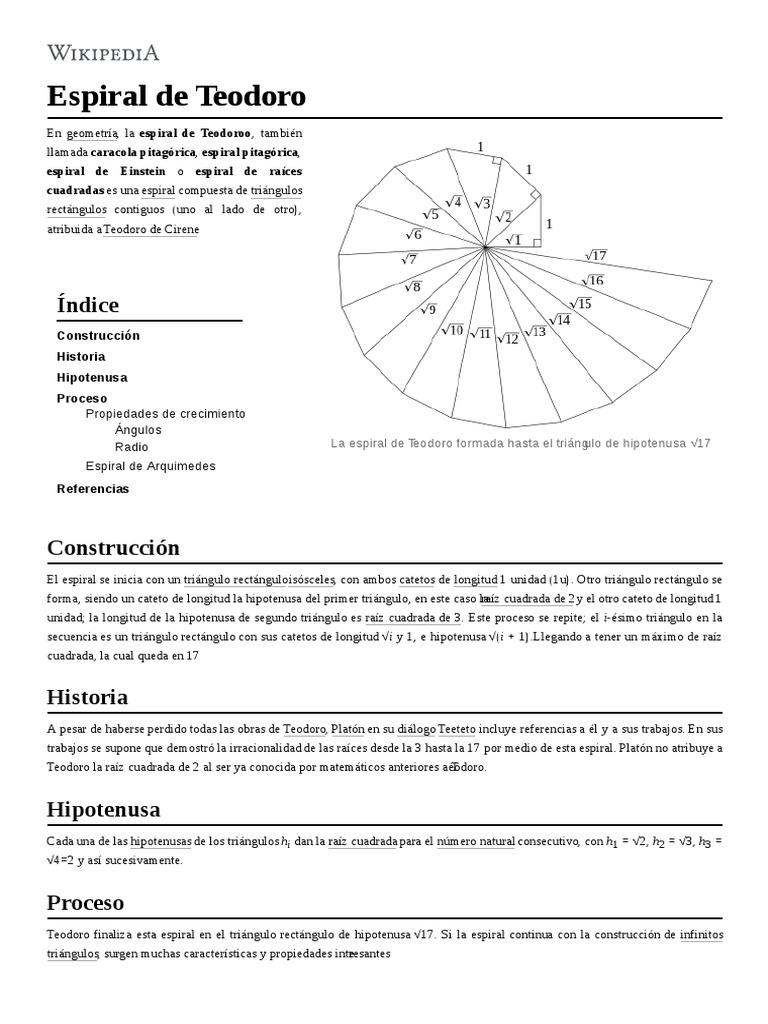 Espiral de Teodoro | PDF | Formas geométricas | Matemática Elemental