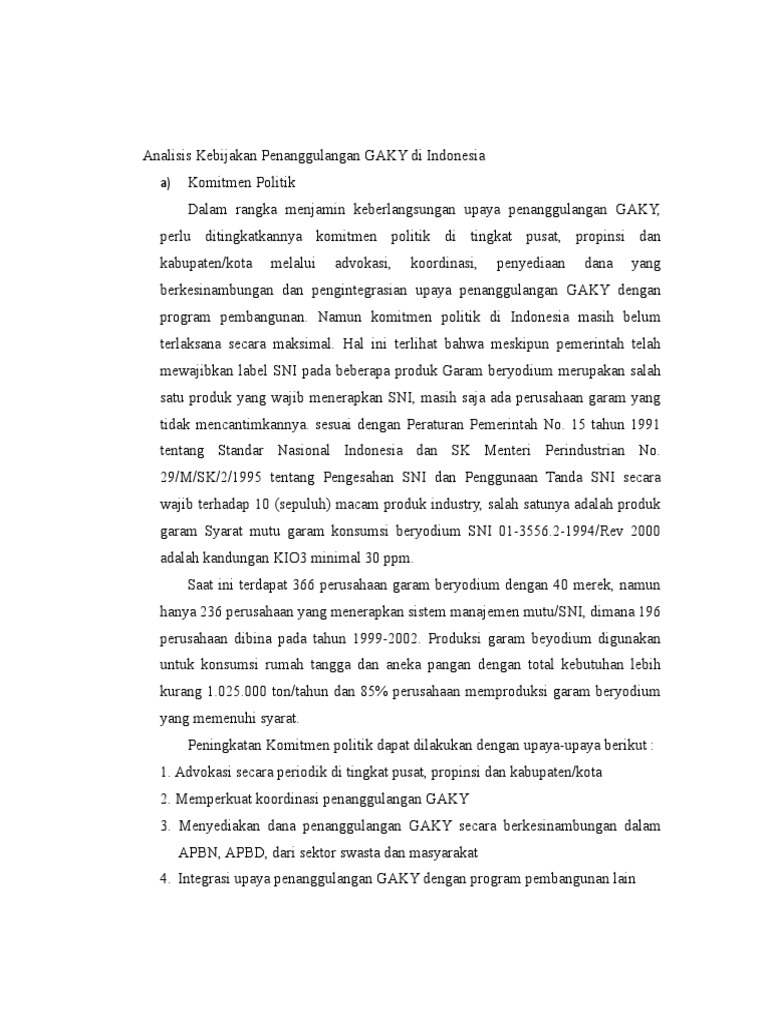 Kebijakan Penanggulangan GAKY di Indonesia | PDF
