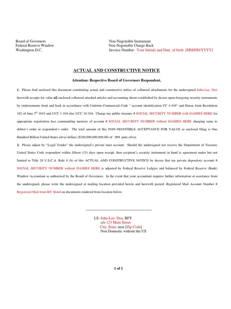 Actual and Constructive Notice | PDF | Uniform Commercial Code | Indemnity