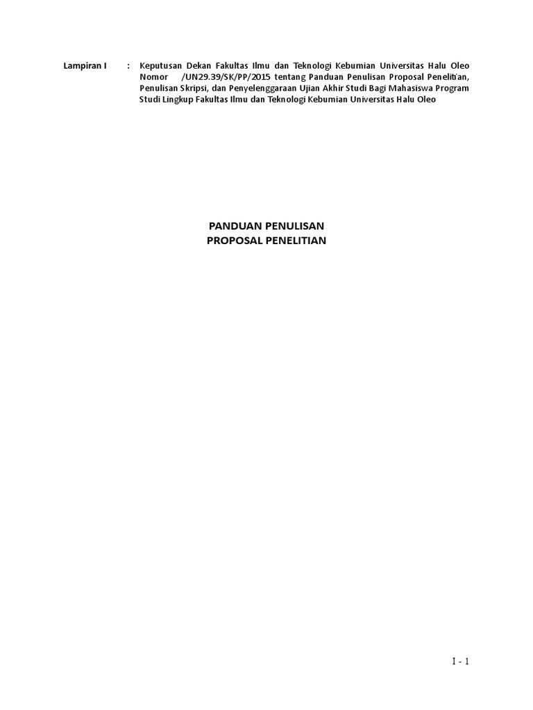Panduan Proposal Penelitian FITK UHO | PDF | Sains & Matematika