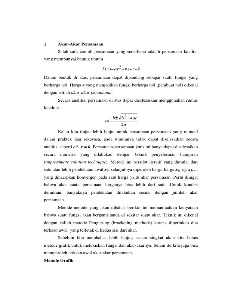 Persamaan Non Linier | PDF