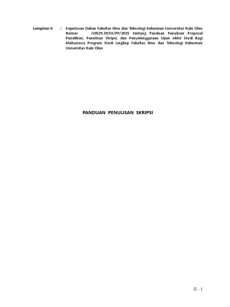 Panduan Penulisan Skripsi Fitk Uho | PDF