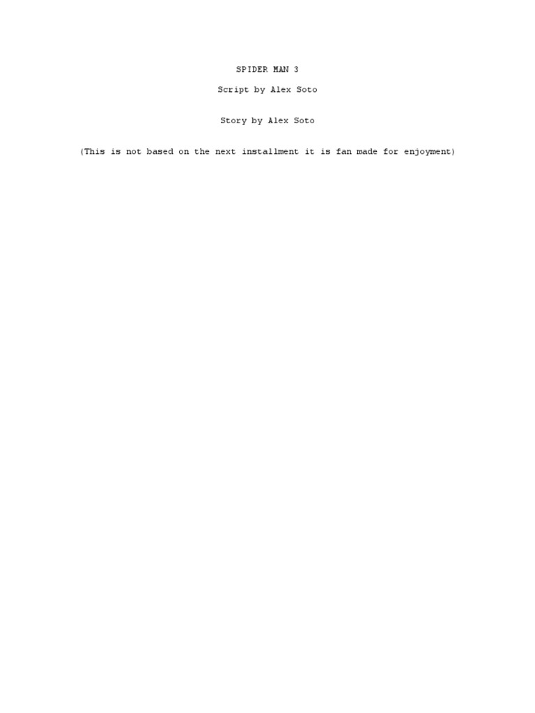 Spiderman 3 Script in English | PDF | Spider Man | Nature