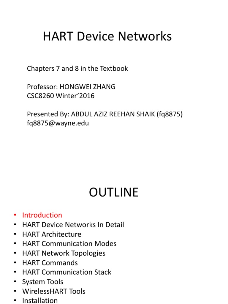 Chapter 8-HART Device Networks | PDF | Computer Network | Osi Model