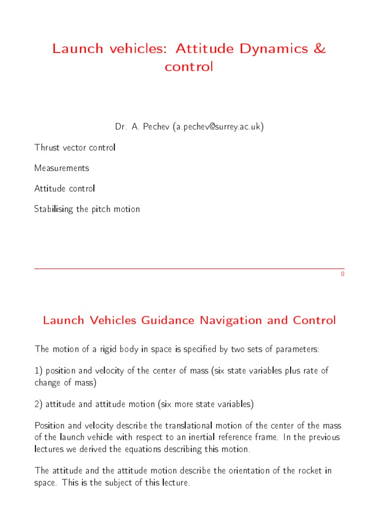 Guidance, Navigation, and Control of Launch Vehicles: Attitude Dynamics ...