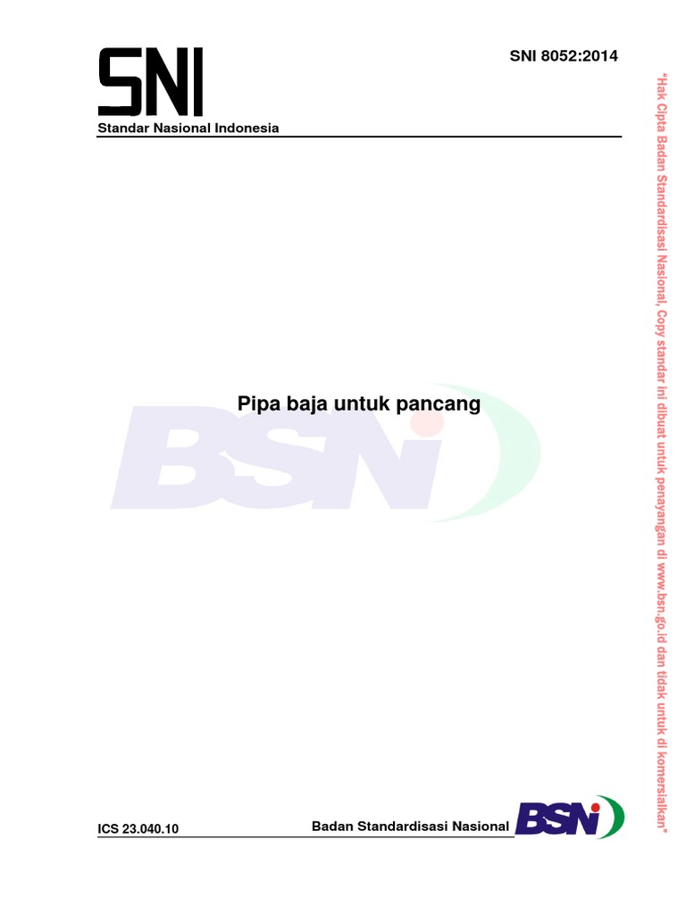 SNI 8052-2014 Pipa Baja Untuk Pancang | PDF