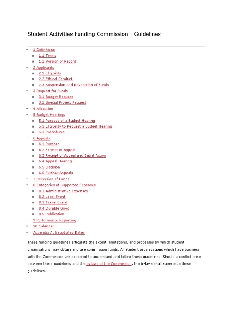 Student Activities Funding Guidelines | PDF | Cornell University ...