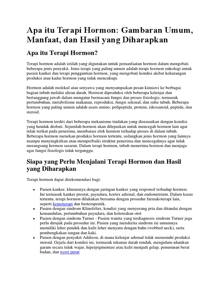 Apa Itu Terapi Hormon | PDF