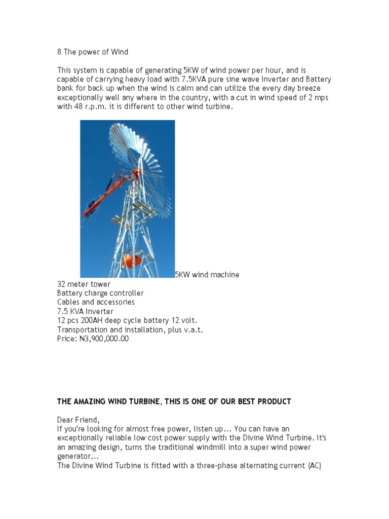 8 The Power of Wind | PDF | Wind Power | Power Inverter