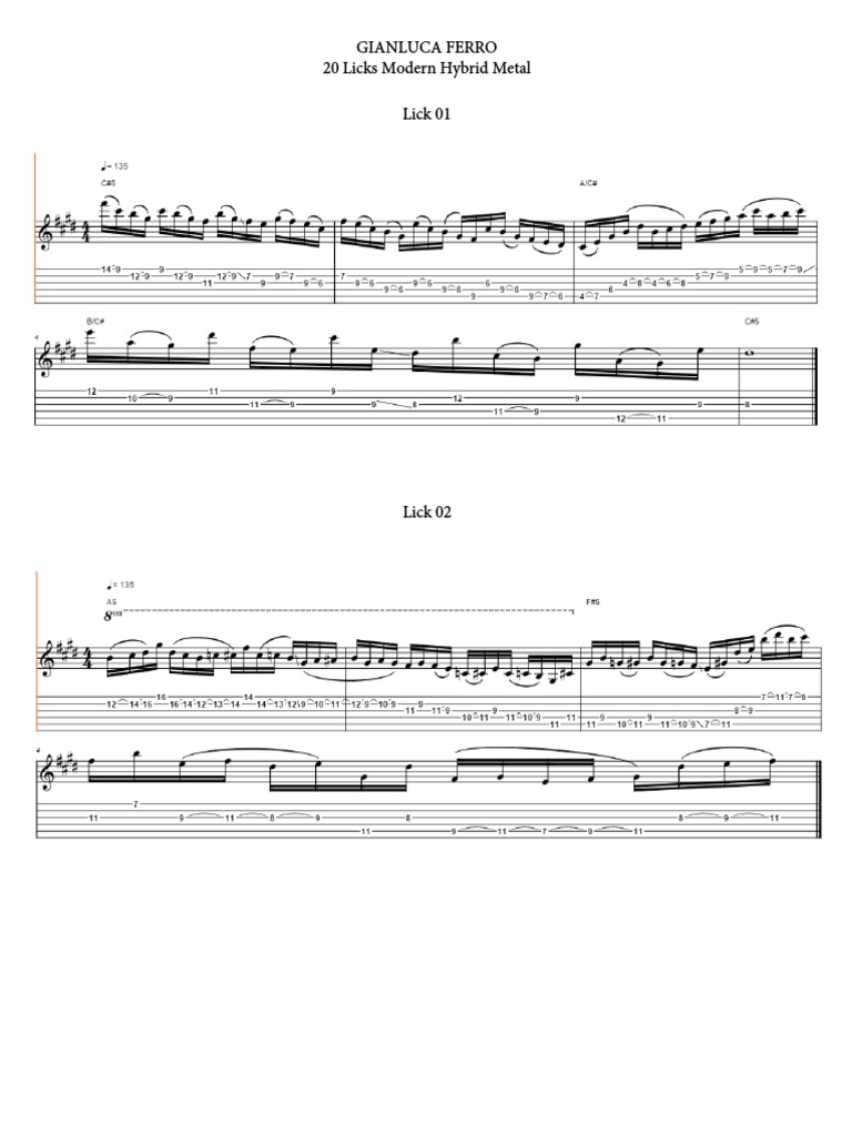 Gianluca Ferro Tablature | PDF | Art