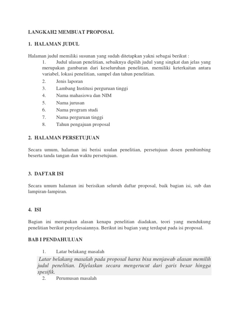Langkah2 Membuat Proposal | PDF