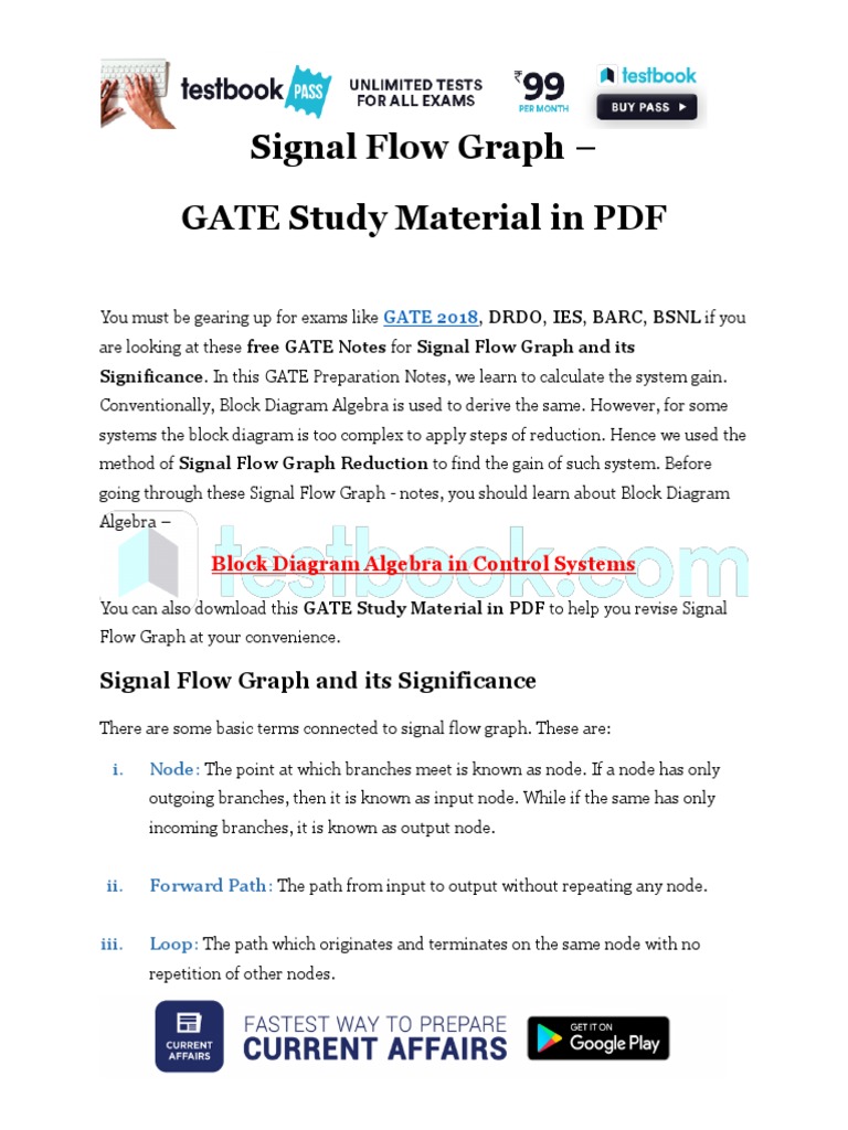 Signal Flow Graph - GATE Study Material in PDF | Download Free PDF | Mathematical Relations ...