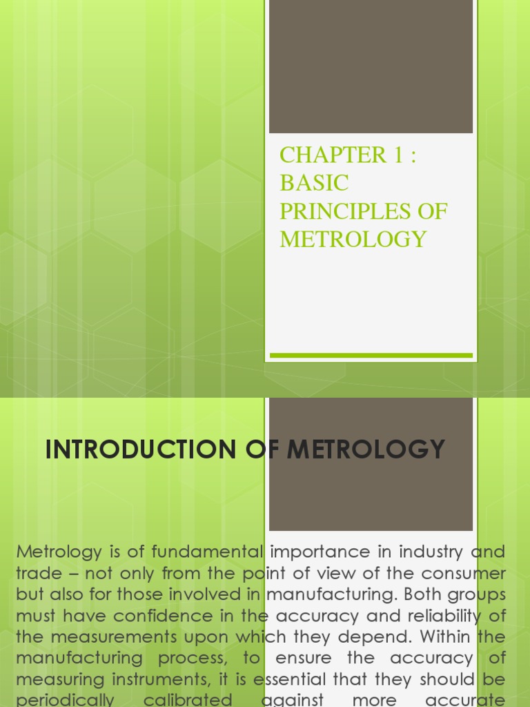Chapter 1 Introduction of Metrology | PDF | Metrology | Measurement