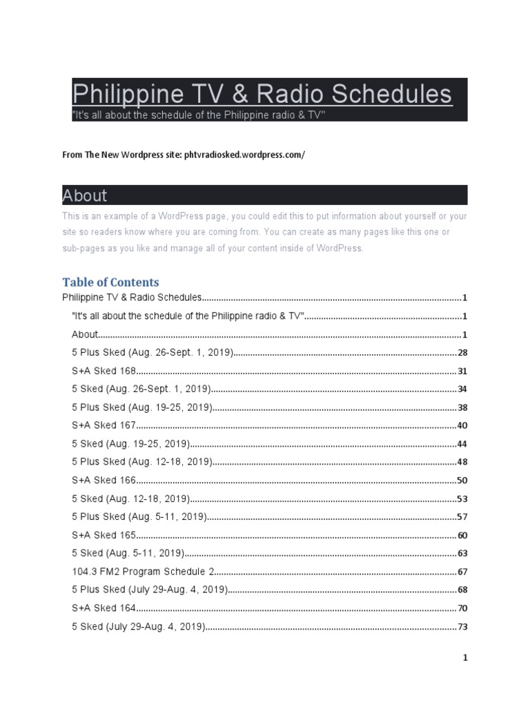 Philippine TV and Radio Schedules | PDF | Companies Of The Philippines ...
