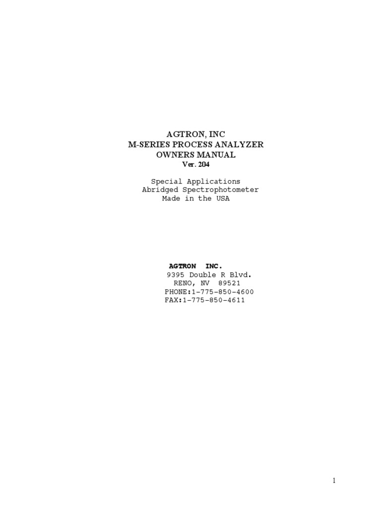 Agtron Spectroscopy M-SERIES Manual | PDF | Powder (Substance ...