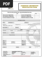 Assessor Moderator Application Form | PDF | Occupational Safety And Health | Health Sciences