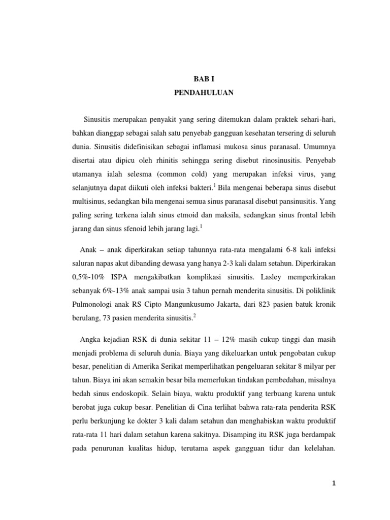Pansinusitis Bilateral pada Anak | PDF