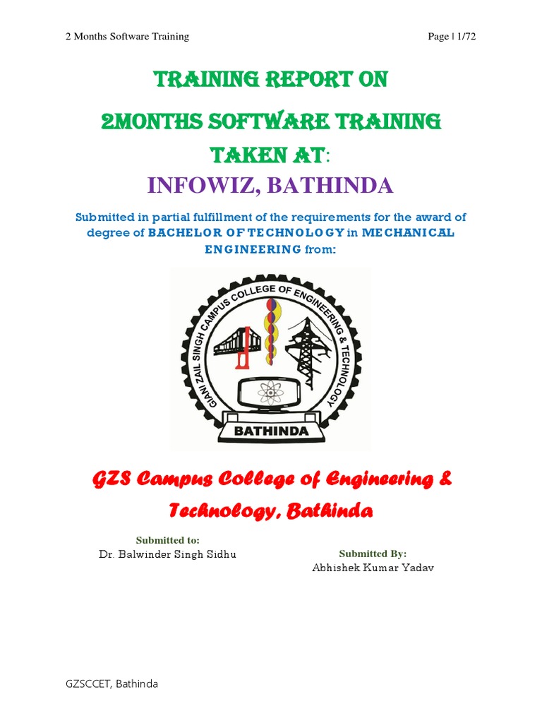 Software Training File 2months Infowiz | PDF | Piston | Internal Combustion Engine