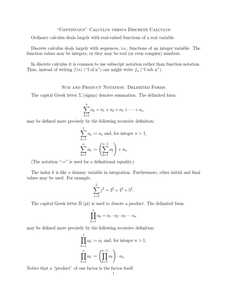 Sum and Product Notation | Summation | Function (Mathematics)