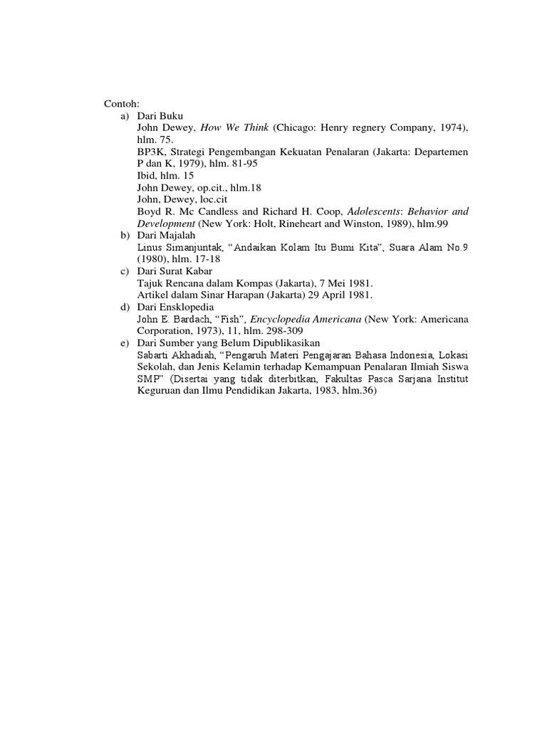 Contoh Catatan Kaki (Footnote) | PDF