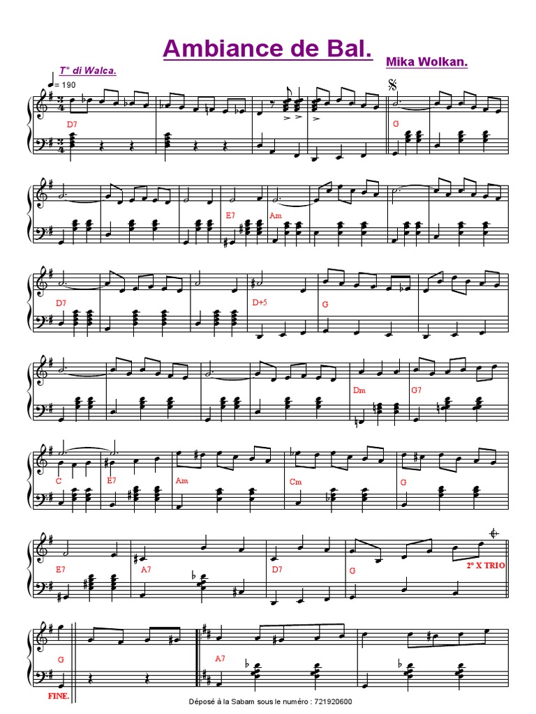 Ambiance de Bal Music Suite | PDF