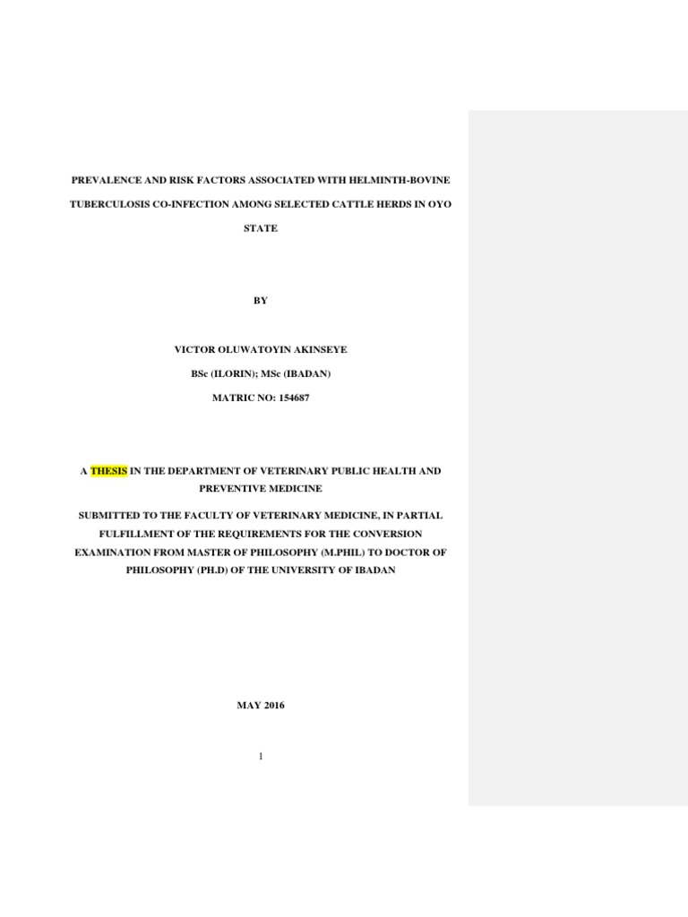 Thesis | PDF | Tuberculosis | T Helper Cell