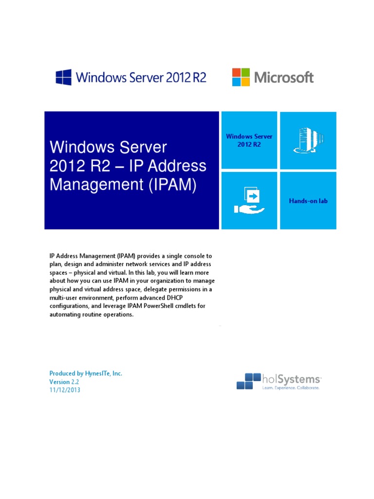Windows Server 2012 R2 Ip Address Management Ipam Pdf Ip Address Domain Name System 