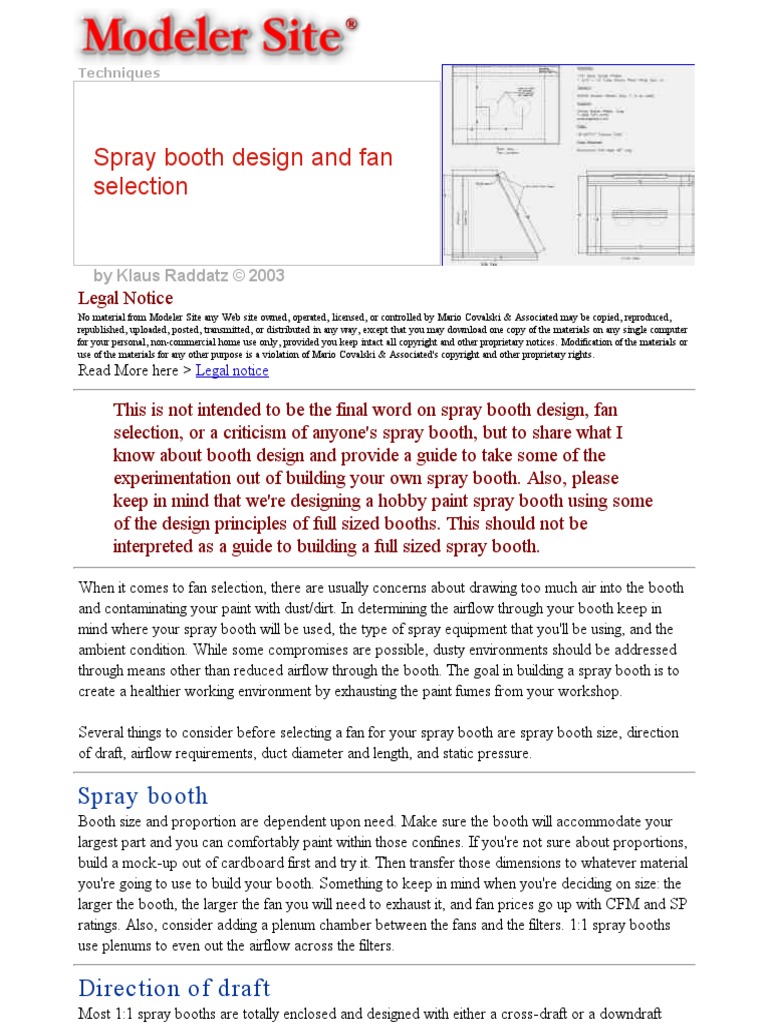 Spray Booth Design English | PDF | Duct (Flow) | Ventilation (Architecture)