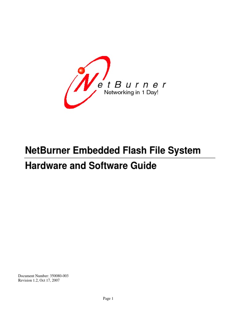 Netburner Embedded Flash File System Hardware and Software Guide ...