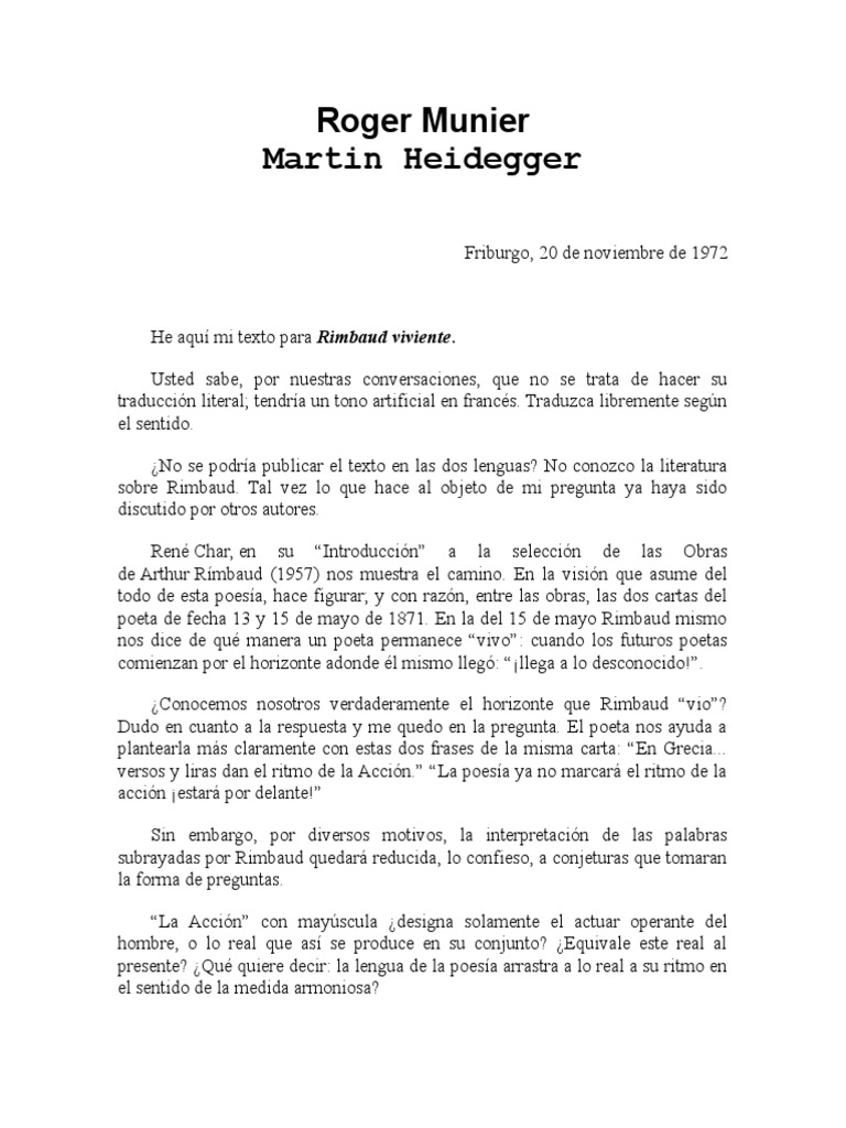 Roger Munier | PDF | Arthur Rimbaud | Poesía
