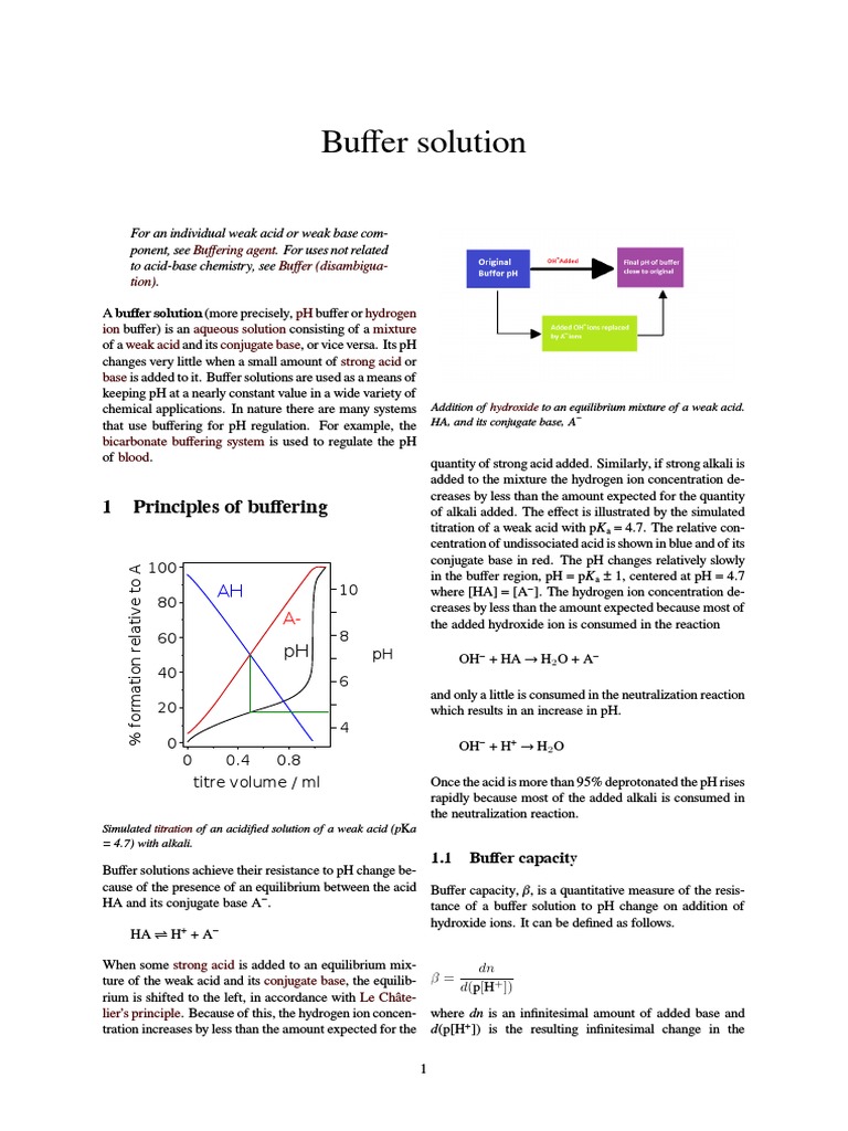 The Importance of Buffers: Maintaining pH and Enzyme Function | PDF | Ph | Acid Dissociation ...