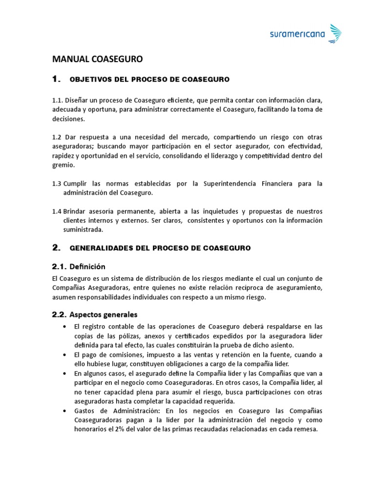 Manual Coaseguro | PDF | Póliza de seguros | Seguro