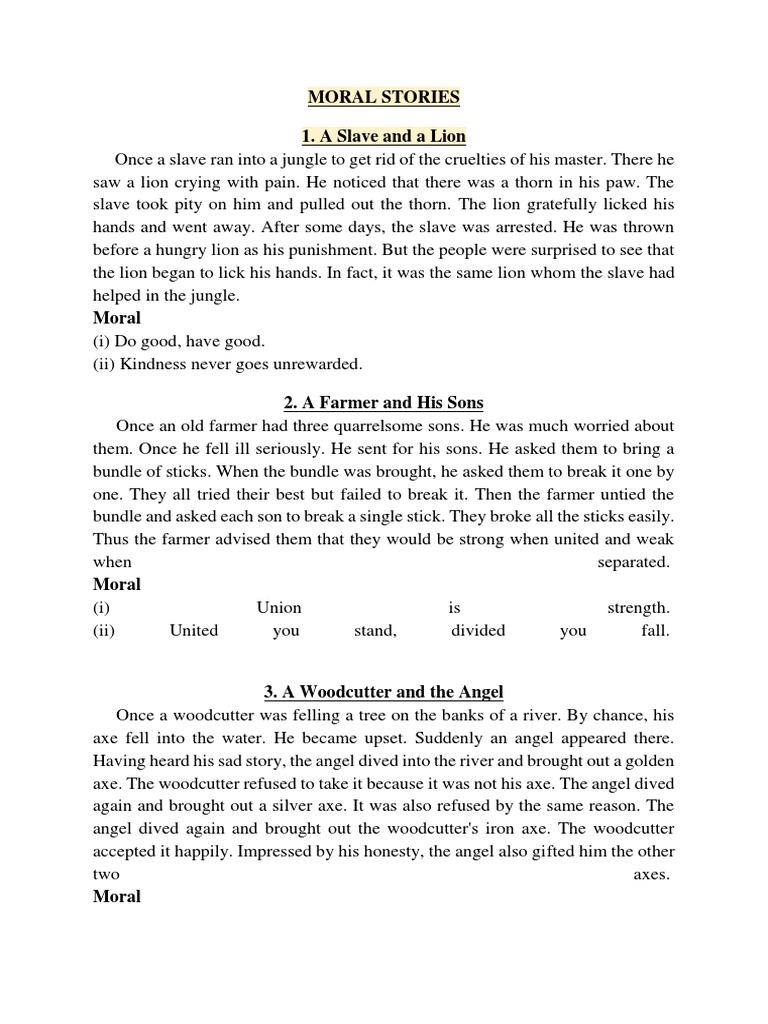 Moral Stories 8th Class