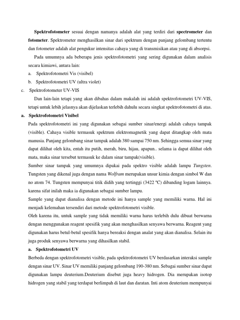 Spektrofotometer Sesuai Dengan Namanya Adalah Alat Yang Terdiri Dari ...