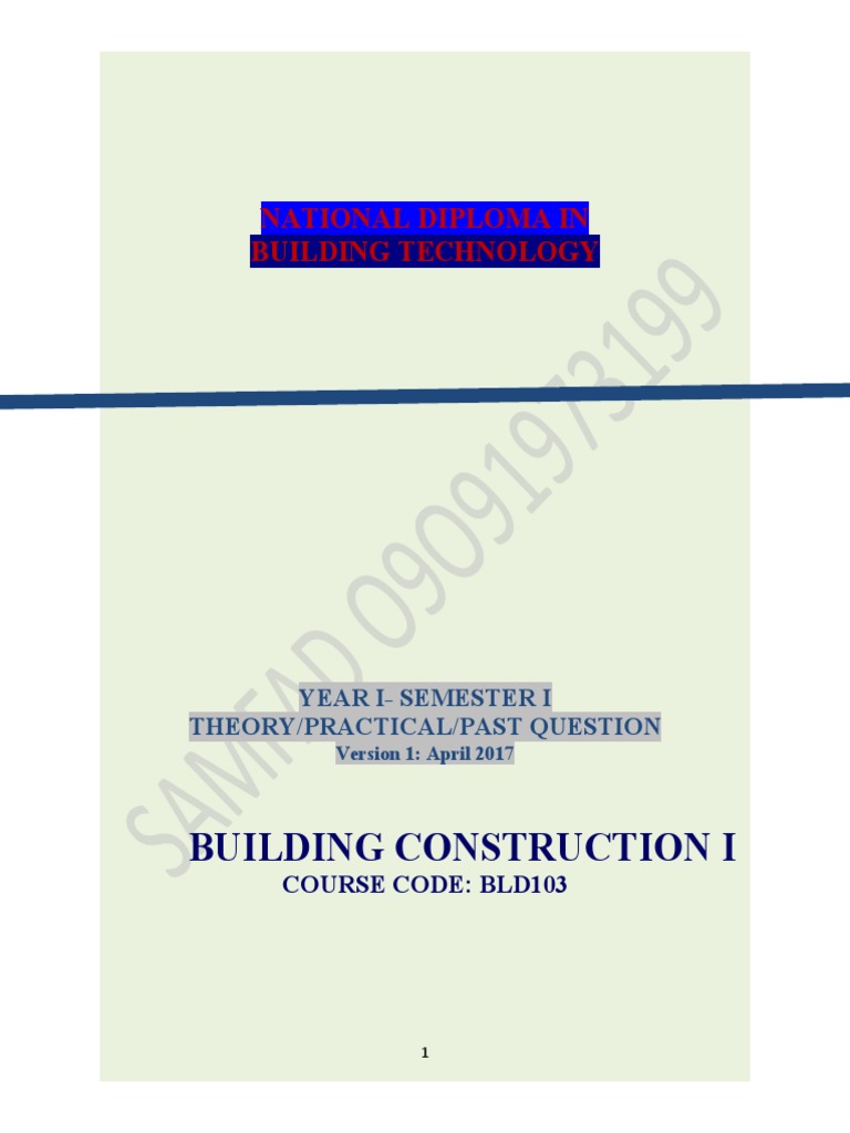 Building Tech Diploma Guide | PDF | Roof | Foundation (Engineering)