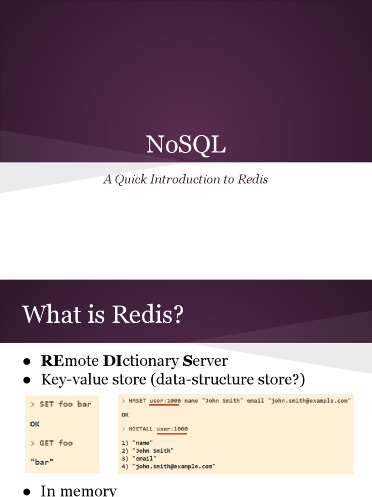 Nosql: A Quick Introduction To Redis | PDF | Data Management ...