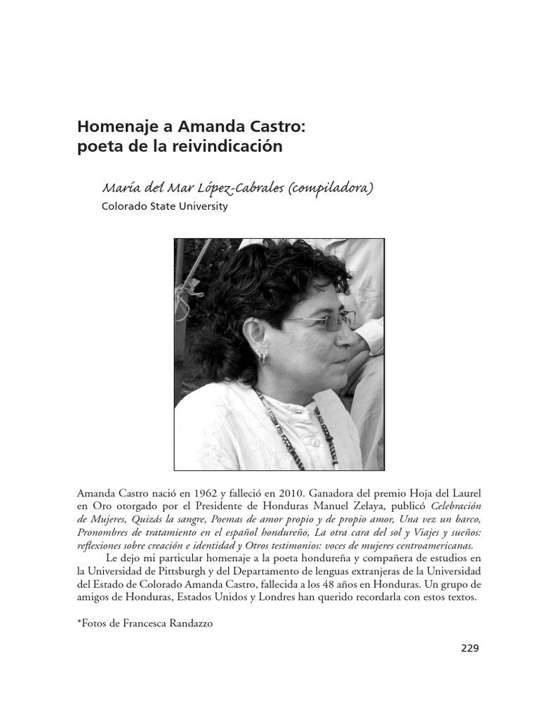 Homenaje A Amanda Castro | PDF | Universo | Amor