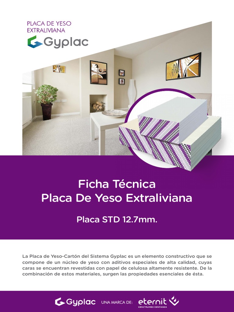 Ficha Gyplac St Extraliviana MORADA | Yeso | Papel