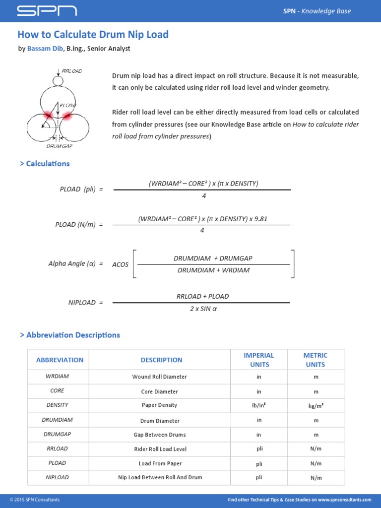How To Calculate Drum Nip Load | PDF | Geometry | Teaching Mathematics