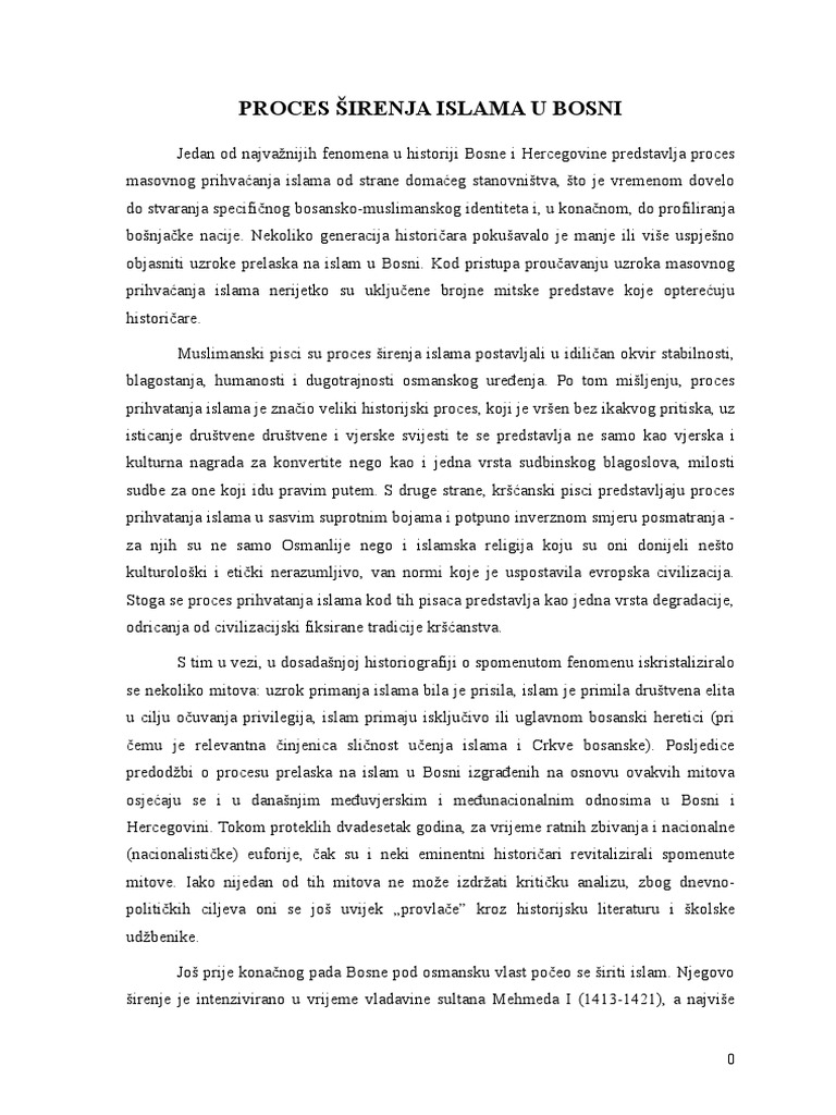 Proces Sirenja Islama U Bosni | PDF