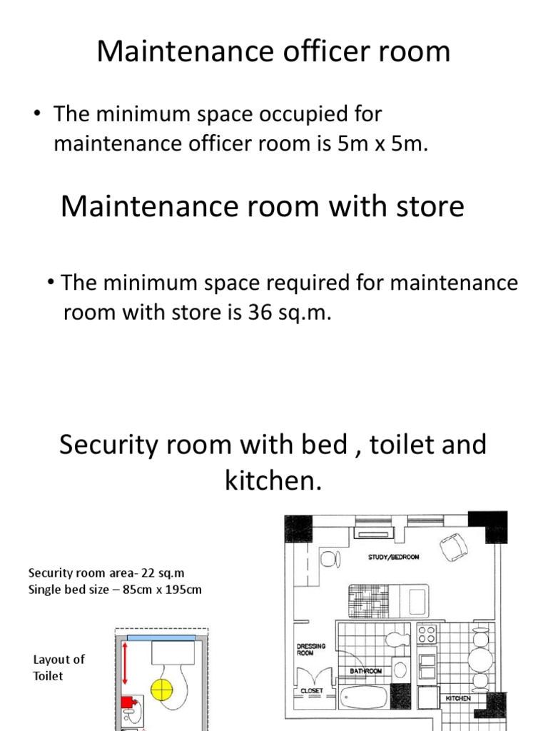 Maintenance Room and Officer Space Specs | PDF