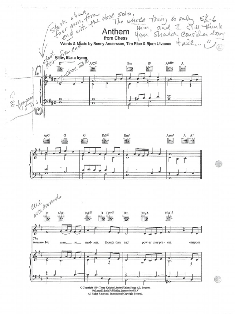 Anthem From Chess | PDF