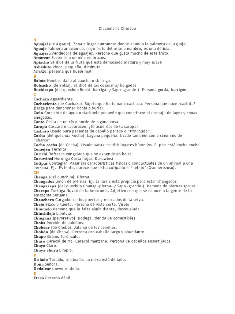 DIccionario Charapa | PDF | Naturaleza