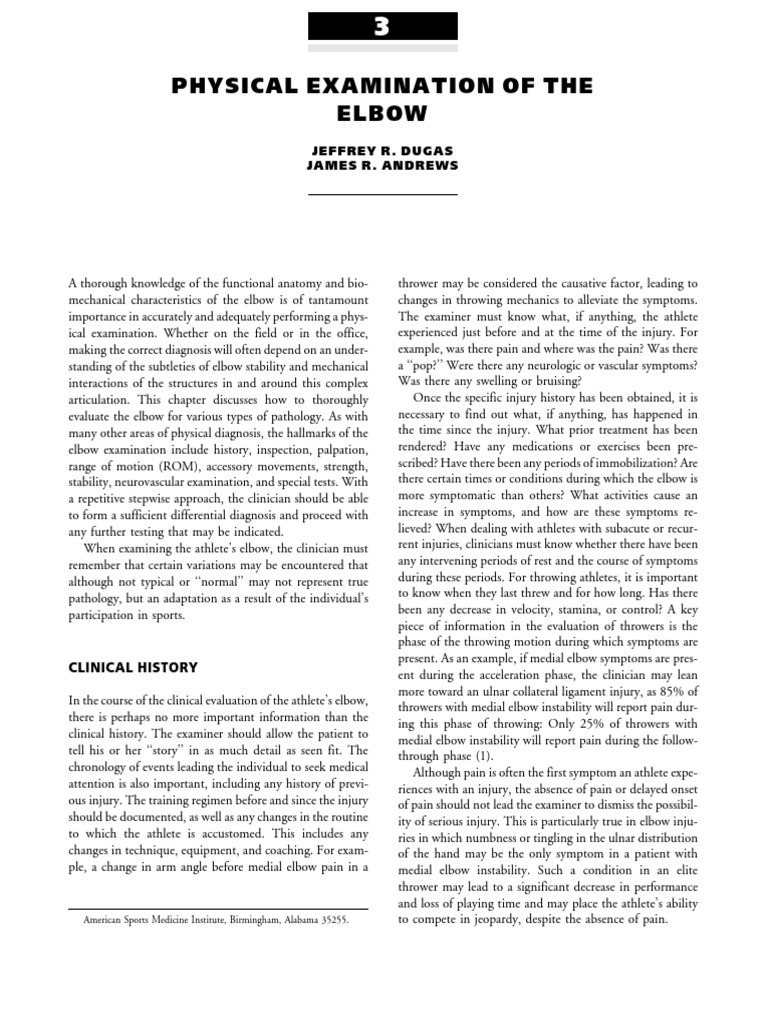 Elbow Physical Exam Guide | PDF | Elbow | Anatomical Terms Of Motion