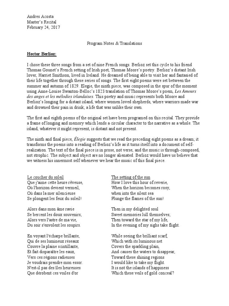 Masters Recital 2017 | PDF | Poetry | Entertainment (General)