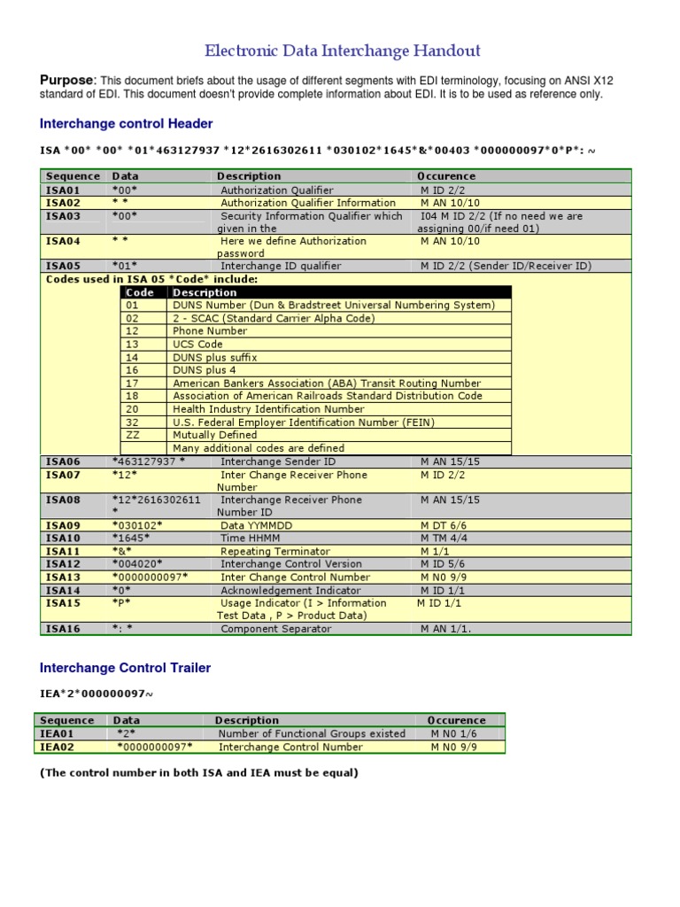 EDI Handout | PDF | Electronic Data Interchange | String (Computer Science)