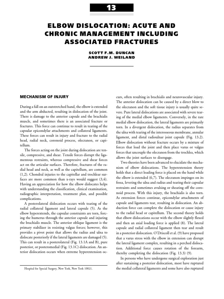 Orthopedic Guide: Elbow Dislocation | PDF | Elbow | Anatomical Terms Of ...