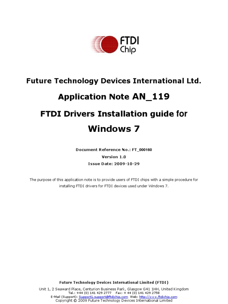 An 119 FTDI Drivers Installation Guide For Windows7 | PDF | Device Driver | Component Object Model