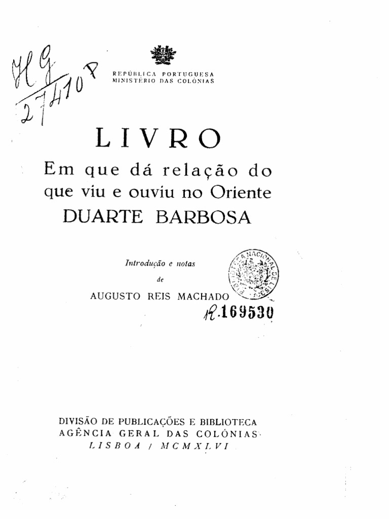 Oriente DUarte Barbosa PDF | PDF